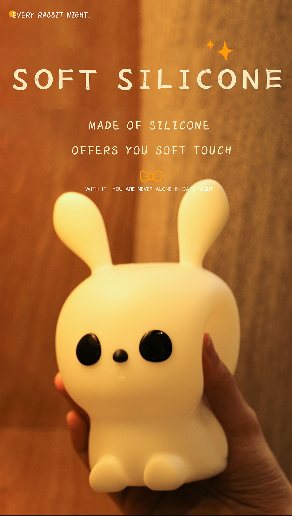 Wholesale Lovely Rabbit Night Light, Rabbit Silicone Lamp